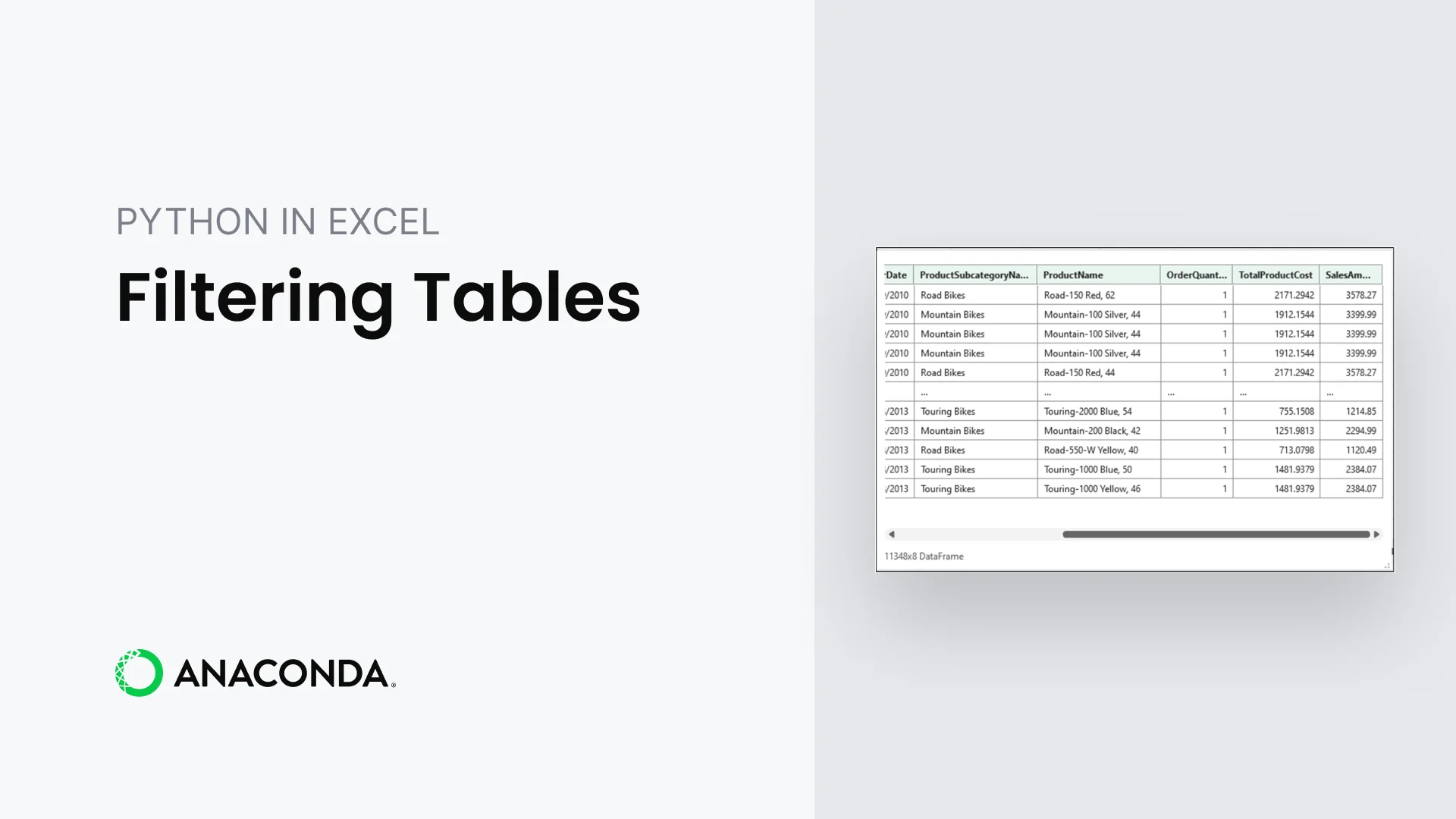 Python for Excel Analysts: Filtering Tables | Anaconda